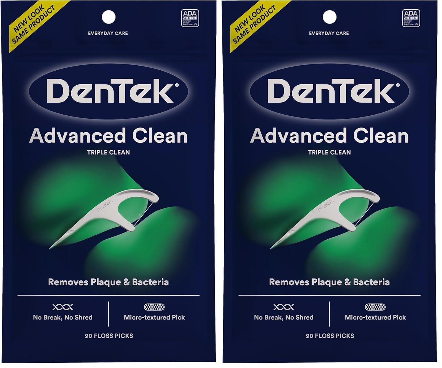 DenTek Triple Clean Advanced Clean Floss Picks, No Break & No Shred ...