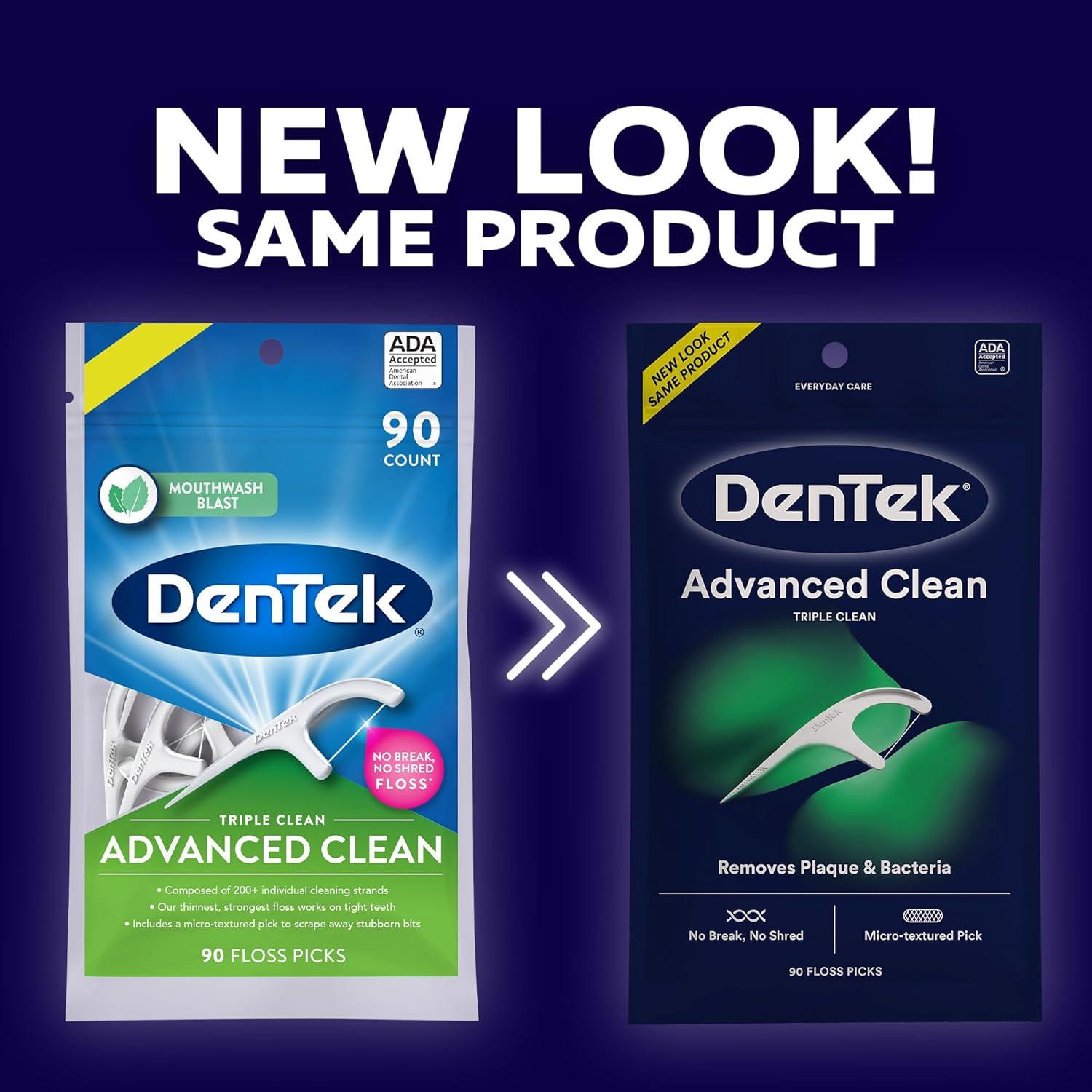 DenTek Triple Clean Advanced Clean Floss Picks, No Break & No Shred ...